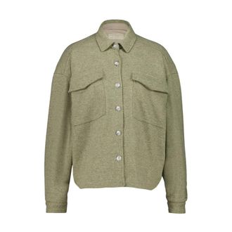 120% Lino Woll-Kaschmir Giacca Overshirt mit Kn&ouml;pfen - - Jackets - Damen - Gr&uuml;n - S