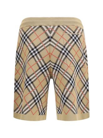 Burberry Mens Shorts Check Cotton Blend Sand Bermuda