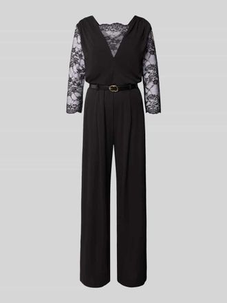 Rinascimento Regular Fit Jumpsuit mit Spitzenbesatz