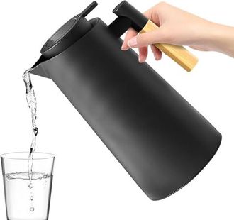 Generico Carafes à café pour garder au chaud - Pichet à café doublé en verre de 1000 ml, pichet à eau, carafe à thé pour la maison, la cuisine, le bureau, le c