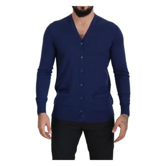 Dolce & Gabbana Homme, Pulls, Bleu, Taille: XS Cardigans
