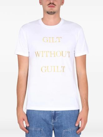 Moschino t-shirt &agrave; broderies - Blanc