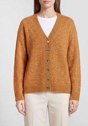 Pinko Cardigan aus Wollmischung von mit V-Ausschnitt und Strassapplikationen