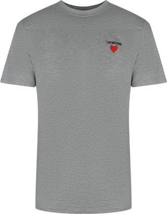 Moschino T-shirt Mit Kleinem Logo, Grau