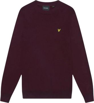 Lyle & Scott Homme, Sweatshirts et sweats &agrave; capuche, Brun, Taille: S Pull Ras du Cou en Coton M&eacute;rinos