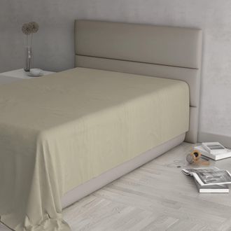 Italian Bed Linen Max Color Bettlaken, 100% Baumwolle, einfarbig, Taupe, französisches Bett 180 x 300 cm
