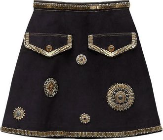 Versace Jupe En Cuir - Noir