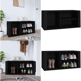 vidaXL Schuhregal Schwarz 100x35x45 cm Holzwerkstoff - Schuhschrank - Schuhregal - Holzwerkstoff Möbel - Garderobe - Flurmöbel - Home & Living