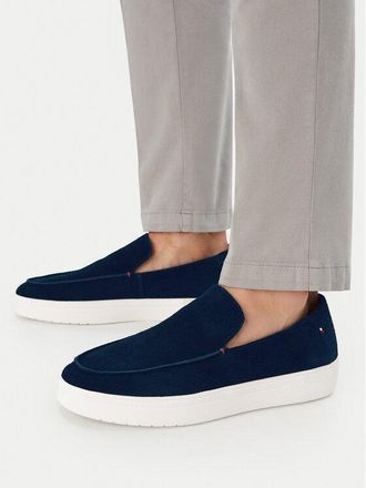 Tommy Hilfiger Slipper Modern Light Suede Loafer FM0FM05924 Dunkelblau