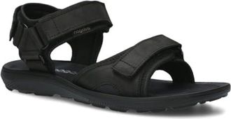 Nagaba Sandales Masculin - Sandales dété confortables en cuir pour Masculin - Brides velcro réglables - plates - Cuir véritable - Grand confort - Léger - Cha