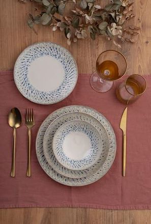 Hermia Elegant 24-Piece Dinner Set, 100% Porcelain | Includes Service Plates, Bowls & Dessert Plates | Dishwasher & Microwave Safe | Perfect for Any Occasion