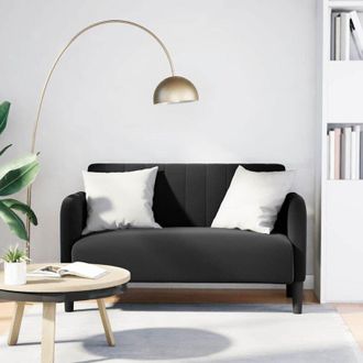 vidaXL Vidaxl - Canap&eacute; causeuse noir 109 cm en velours - Confort optimal avec mousse et ressorts - Dimensions compactes pour petits espaces
