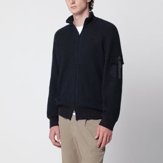 Sease Dark blue Dinghy Full Zip sweatshirt in cashmere
