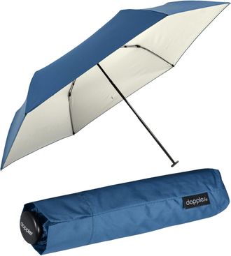 Doppler zero extrem leichter Mini Damen Taschenschirm UV-Schutz Ultra Sun - blau-ivory