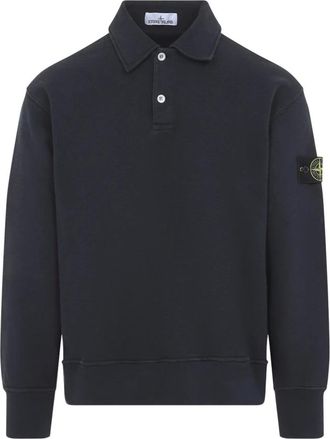 Stone Island Polo Manches Longues - Homme - Sweatshirts et sweats &agrave; capuche - Bleu - Taille: M