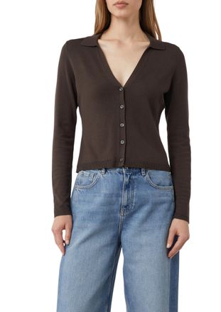 Comma Femininer Strickcardigan mit Polokragen