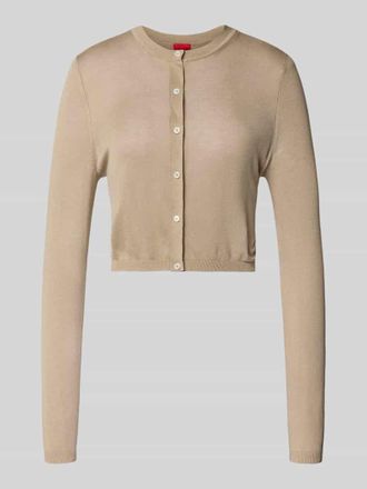 HUGO BOSS Slim Fit Strickjacke aus Viskose-Seiden-Mix Modell SESSIRY