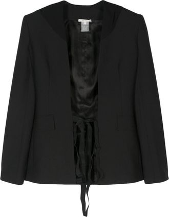 Nensi Dojaka Gebundener Blazer mit Kapuze - Schwarz