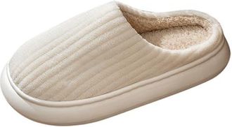 Generic Pantoufles chaudes pour femme et homme - En coton - Confortables - Doublées - En feutre - Doublées - Confortables et douces, Blanc., 39 EU