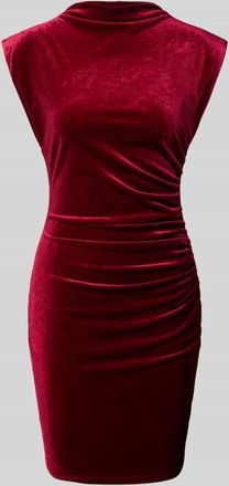 Apricot Cocktailkleid mit seitlicher Raffung