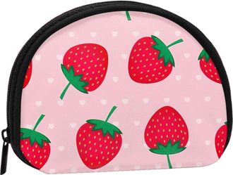 IUBBKI Kawaii Rosa Erdbeere Print Geldb&ouml;rse Portemonnaie Damen und M&auml;dchen Niedliche Modetasche Wechseltasche Schl&uuml;sselhalter Damen Geldb&ouml;rse Geschenk