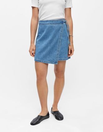 Object Jupe portefeuille en denim - Bleu clair