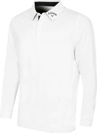 Callaway Golf Hommes &agrave; Manches Longues SwingTech Polo - Bright Blanc - XXL