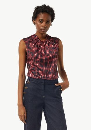 Comma Blusentop Bluse Satinbluse mit Raffung