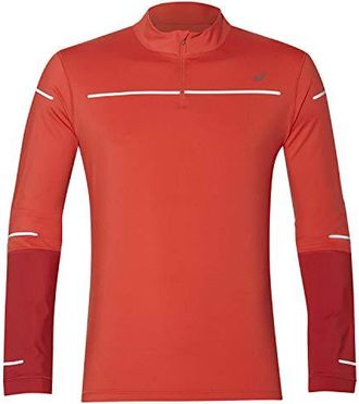 Asics Lite-Show Winter Half-Zip T-Shirt, Rouge, XL Homme
