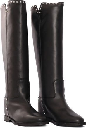 Via Roma 15 studded riding boots - Noir