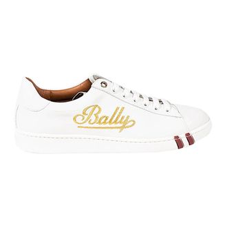 Bally Branded Sneakers- Hochwertiges Leder- Runde Zehenkappe - - Shoes - Damen - Wei&szlig; - 36 EU