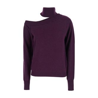 Federica Tosi Femme, Pulls, Violet, Taille: 36 FR Pull en cachemire avec col détachable