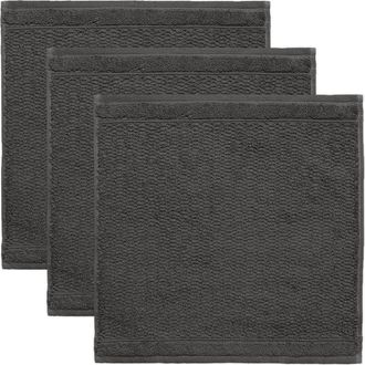 FROTTANA Pearl Seiftuch 30 x 30 cm aus 100% Baumwolle, Graphite 3er Set