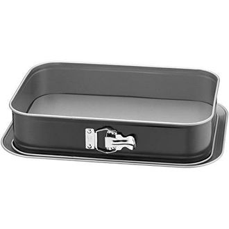 Original Kaiser Inspiration Springform rechteckig 36 x 24 cm, Backform mit Deckel, Tiramisu Form antihaftbeschichtet, Flachboden, auslaufsicher, einfaches Verschließe