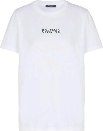 Balmain Femme, Tops, Blanc, Taille: 36 FR T-shirt en coton