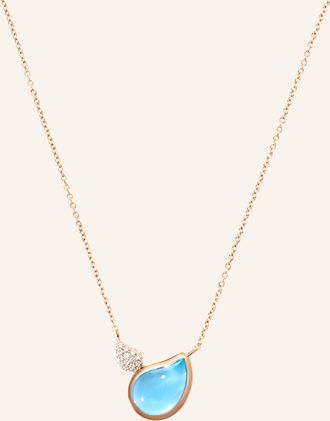 Tamara Comolli Tamara Comolli Halskette Necklace Signature 2 Drops Swiss Topaz / Diamond Pavé 18k Roségold rosegold