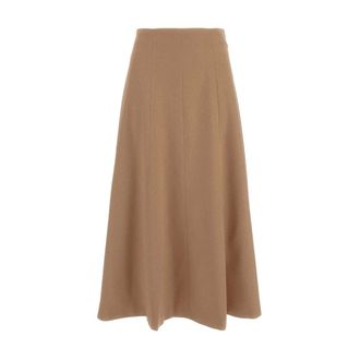 Max Mara Femme, Jupes, Brun, Taille: 36 FR Jupe Midi &Eacute;vas&eacute;e