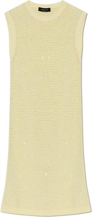 Fabiana Filippi Femme, Robes, Jaune, Taille: 40 FR Mini-robe en ruban de coton avec sequins