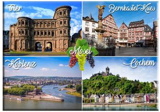 Generic Mosel Foto Souvenir Magnet Germany Trier Koblenz Cochem Bernkastel