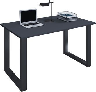 VCM Holz Schreibtisch | H. 76 x B. 110 x T. 50 cm | Computertisch schlicht | Füße aus hochwertigem Metall | Arbeitstisch | Büromöbel - Lona U