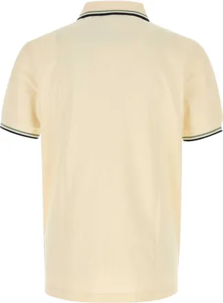 Fred Perry Mens Ivory Piquet Polo Shirt Ecrseagrsdkair Exterior: Cotton T-shirts And Polos