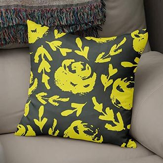 Bonamaison Le Jardin du Lin Kissen Zierkissenbezug Kissenbezug, Neongelb & Rauch Dekoration, Für Zuhause Autos Büro Sofa Wohnzimmer Couch Schlafzimmer Dekor, 50x