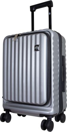 Monopol Hartschale Handgep&auml;ck Business Trolley Lissabon 55cm 36 Liter 4 Rollen f&uuml;r Laptop 17 Zoll (Silber)