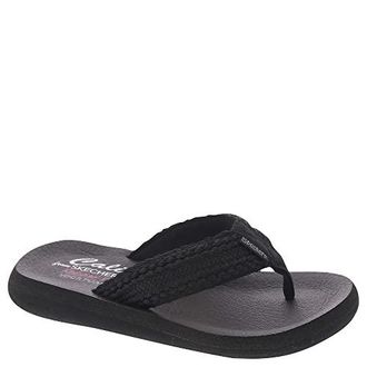 Skechers Cali Womens womens Asana - Hidden Valley Flip Flop, Black/Black, 8 US