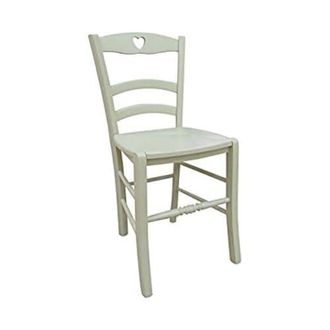 Dmora Klassischer Holzstuhl, f&uuml;r Esszimmer, K&uuml;che oder Wohnzimmer, Made in Italy, cm 45x47h88, Sitzh&ouml;he cm 48, Sandfarbe
