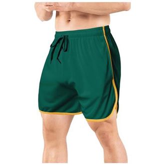 Generic Short court pour homme - En maille - Droit - Trois points - Pour fitness, plage, sport, vert, XXL