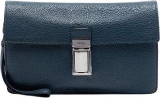 Prada Pre-owned Vintage Clutch - Femme - Pre-owned - Bleu - Taille: ONE Size
