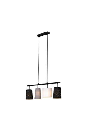 Briloner H&auml;ngeleuchte Shades, Schwarz, Wei&szlig;, Metall, Textil, 74x120 cm, Lampen & Leuchten, Innenbeleuchtung, H&auml;ngelampen, Pendelleuchten