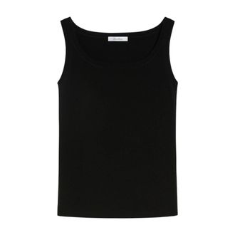 Max Mara Schwarzes &auml;rmelloses geripptes Top - - Tops - Damen - Schwarzk - XS