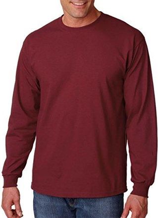 Gildan T-Shirt &agrave; manches longues - Homme Rouge Marron (Maroon) Medium